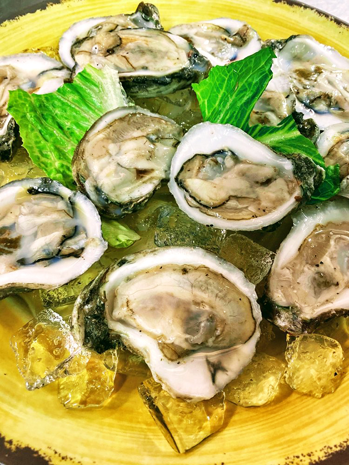 Oysters so fresh they're practically gossiping about the other seafood. Served on ice like the precious jewels they are. 