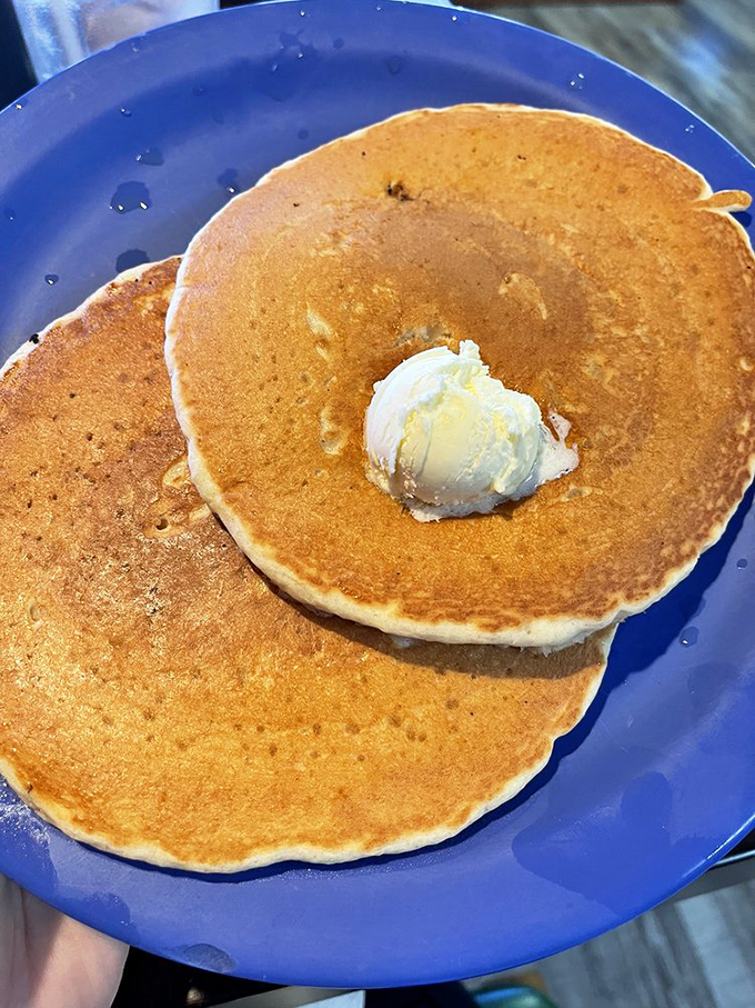 Pancakes so perfectly golden they look like they're auditioning for a breakfast cereal commercial—and definitely got the part.
