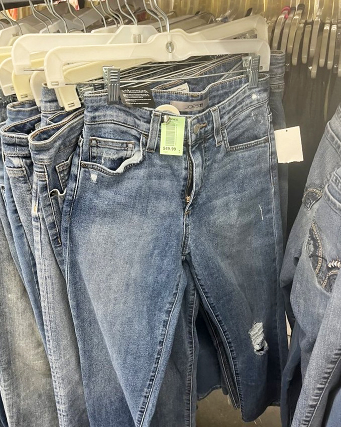 Denim dreams come true in the jeans section, where patience and persistence can unite you with your next favorite pair.