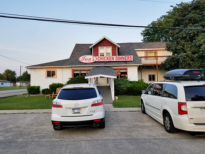 Even from the parking lot, that iconic sign beckons like a siren song, promising a chicken dinner worth the drive from anywhere in Michigan.