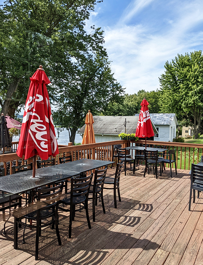 Riverside dining at its finest. This deck offers fresh air, water views, and the perfect setting for making memories over exceptional food.