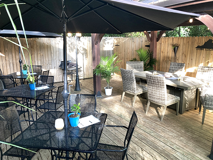 The patio offers a modern counterpoint to the historic interior&mdash;proof that The Tavern knows tradition doesn't mean being stuck in the past.