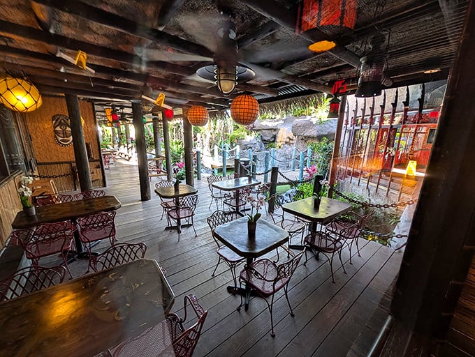 Outdoor seating that makes you forget you're minutes from highways. The Mai-Kai's patio is where stress goes to surrender.