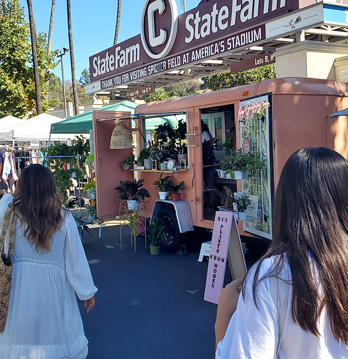 Plant parenthood made stylish in this roving greenhouse. Succulents and trailing vines find new homes with aspiring urban gardeners.