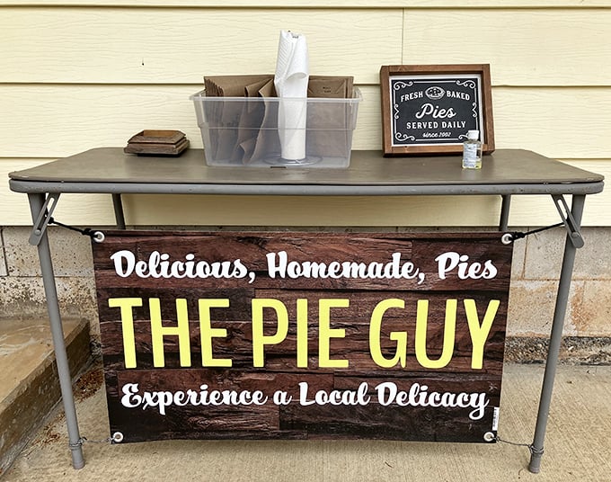 "Experience a Local Delicacy" isn't just marketing&mdash;it's truth in advertising. This folding table is the gateway to Oregon's sweetest secret.