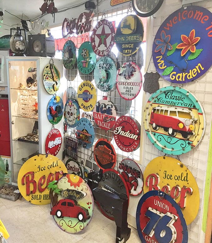 Vintage metal signs that transform any man cave or kitchen from "just decorated" to "curated with nostalgic intention."