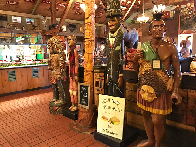 These wooden sculptures stand guard over the dining room like delicious sentries of good taste.