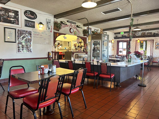 Counter seating where breakfast conversations flow as smoothly as the perfectly poured maple syrup.