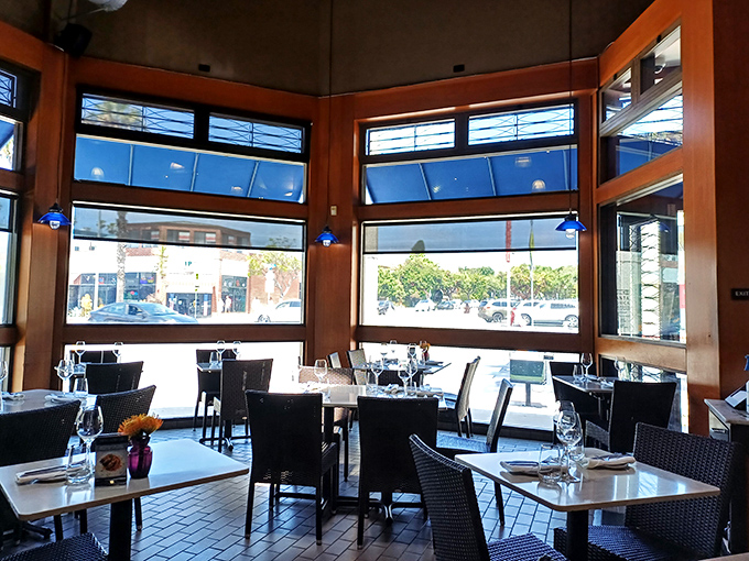 Dining with a view&mdash;of other lucky diners. These marble-topped tables have witnessed countless "Oh my God, try this" moments.