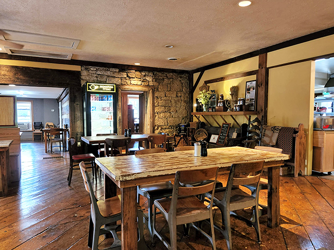 The dining room feels like the living room of that friend who always throws the best dinner parties&mdash;rustic, warm, and ready for lingering conversations.