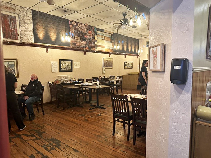The dining room balances rustic charm with no-nonsense practicality &ndash; where the wood floors have supported generations of Pennsylvanians seeking breakfast bliss.