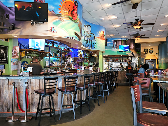 The bar area isn't just where you wait for a table—it's where friendships form over shared anticipation of culinary greatness.