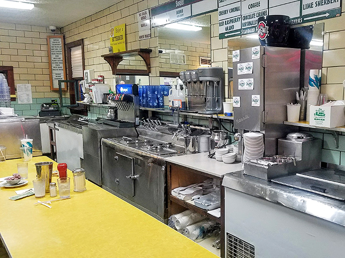 The service counter&mdash;where ice cream dreams are assembled with the precision of NASA engineers and the warmth of your favorite aunt.