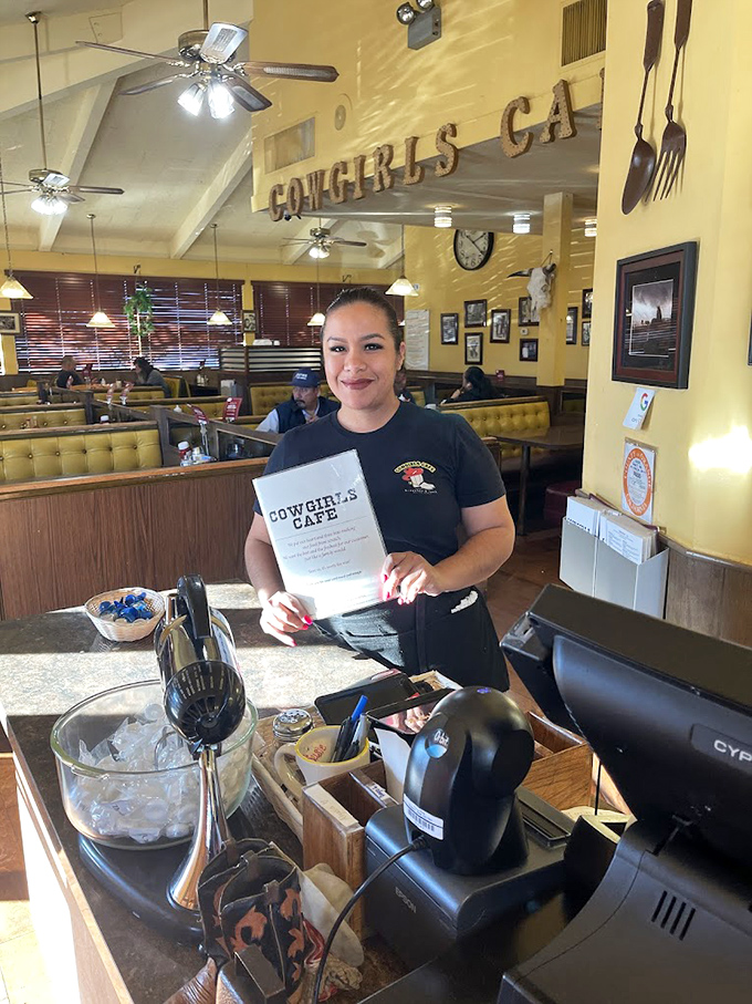 The friendly staff at Cowgirls Cafe carries the torch of hospitality that makes a good breakfast great and a great breakfast unforgettable.