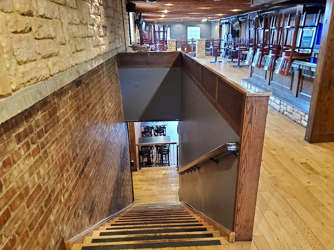 These stairs lead to what I can only assume is the VIP section, or possibly a secret club where they discuss the world's perfect cheese pull techniques.