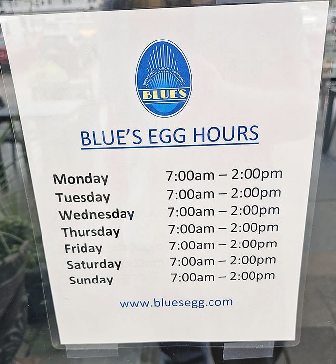 Store hours posted like a promise: we'll be here when you need us most, especially Saturday mornings.