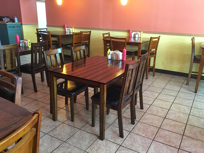 Simple wooden tables and chairs that have witnessed countless "first bite" faces&mdash;that wide-eyed look when expectations are gloriously exceeded.
