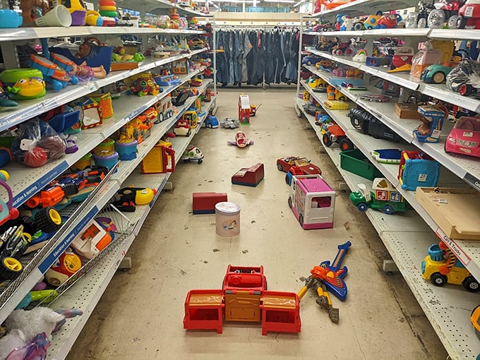 The toy aisle: where childhood memories scatter across the floor and parents whisper, "We had that when I was a kid!"