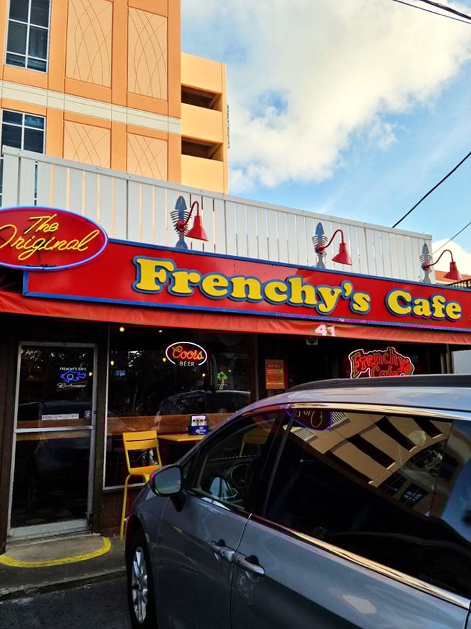 The red awning of Frenchy's Original has sheltered generations of grouper sandwich enthusiasts &ndash; some things never go out of style.