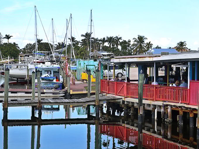 Matlacha's colorful docks and boats create a watercolor painting that constantly changes with the tides.