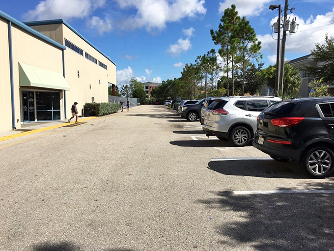 A parking lot that hints at the massive selection inside. Where "quick stop" shopping plans go to die a happy death!