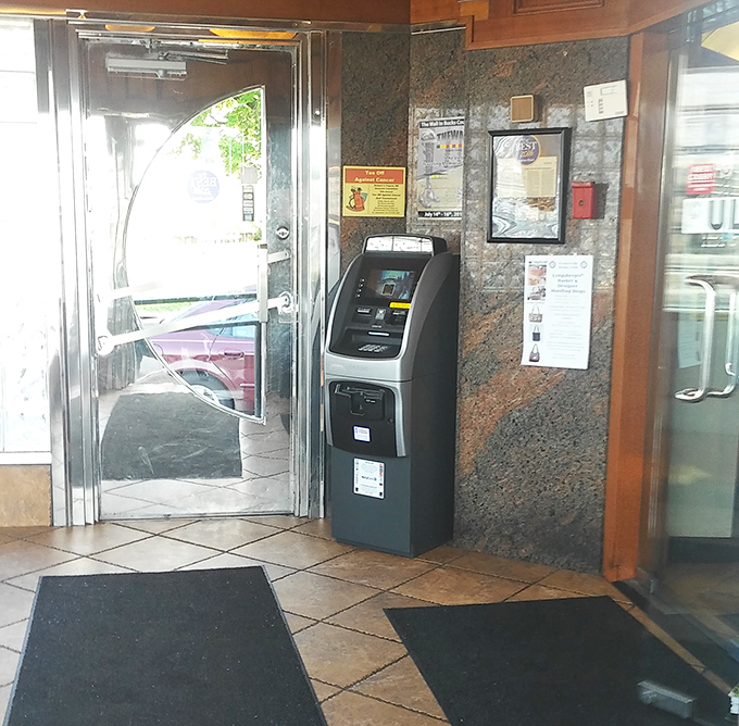 Even the ATM looks like it belongs here &ndash; patiently waiting to facilitate that second slice of pie you're definitely going to order.