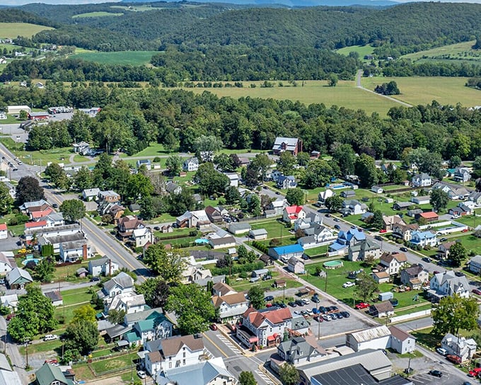 From above, Muncy reveals its perfect balance&mdash;a town nestled between rolling hills and farmland, where every home has breathing room.
