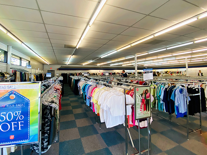 The 50% off blue tag sale transforms an already affordable adventure into a mathematical miracle of retail therapy.