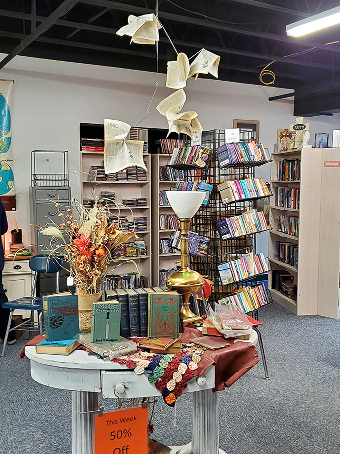 The book section's whimsical touches, like pages dancing overhead, remind us that stories never really end—they just find new readers.