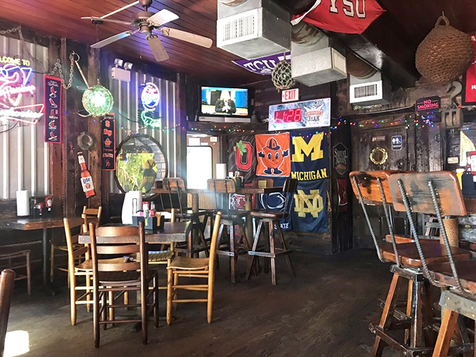 Sports fans, rejoice! College flags, multiple screens, and well-worn tables invite you to settle in for the game and stay for dinner.