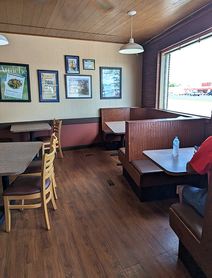 These wooden booths have cradled countless elbows as diners lean in for "just one more piece" despite protests about being too full.