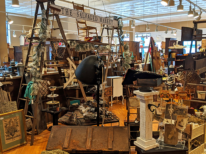 "The Salvaged Market" section is where rustic meets remarkable, a playground for those who believe tetanus risk adds character to home d&eacute;cor.