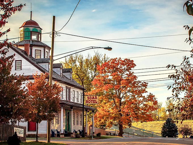 Autumn transforms Zoar into a postcard-perfect village wrapped in nature's most spectacular seasonal wardrobe.