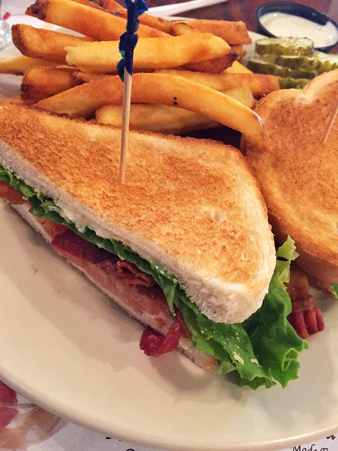 This BLT isn't messing around &ndash; perfectly toasted bread, generous bacon, and fresh lettuce create the sandwich equivalent of a greatest hits album. The fries are just showing off.