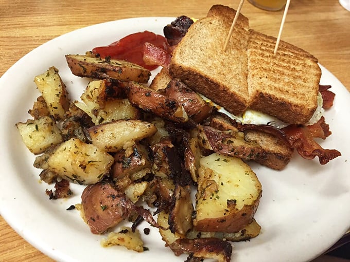 The breakfast sandwich and home fries combo that makes you realize why drive-thru breakfast will never truly satisfy your soul.