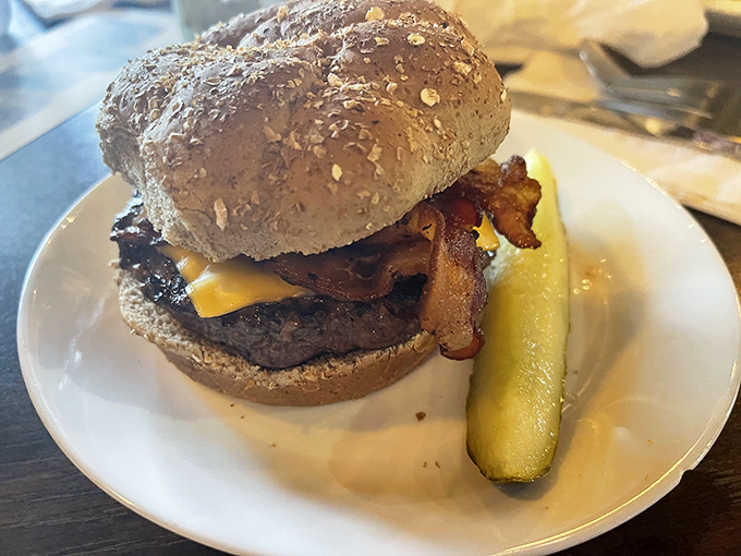 A burger that doesn't need a fancy name or 27 toppings&mdash;just quality beef, melted cheese, and bacon that means business.