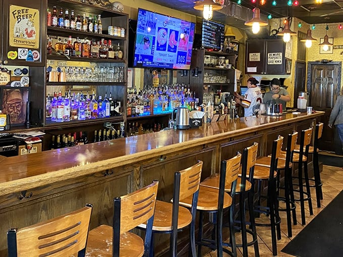 A bar that means business. The impressive selection of spirits promises cocktails that could make even non-cowboys say "yeehaw."