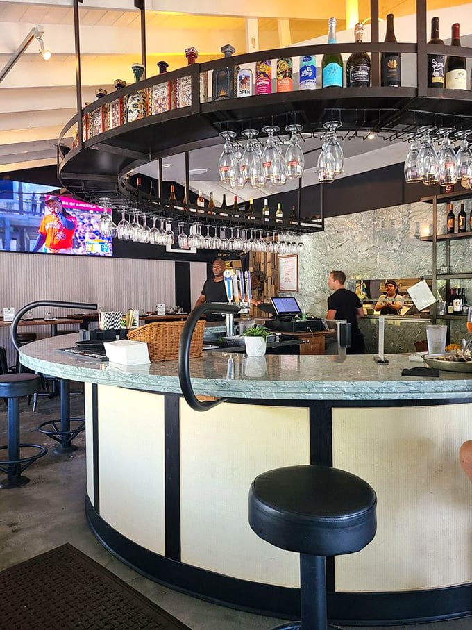 The bar at Tangaroa isn't just serving drinks; it's offering liquid companions worthy of the seafood's excellence.