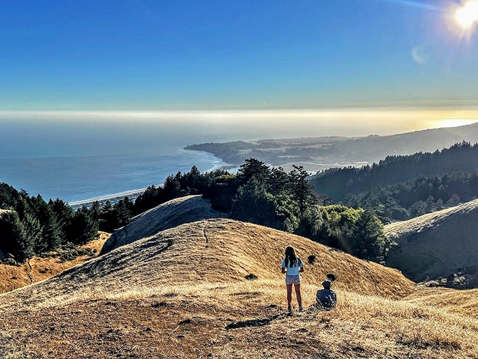 The reward for hiking Mount Tam: this postcard-perfect view of Stinson Beach below. Worth every drop of sweat.