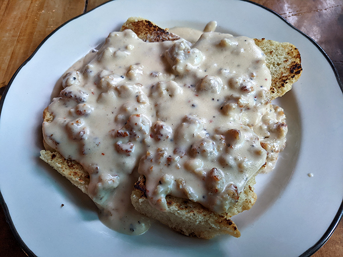 These biscuits and gravy aren't just a meal; they're a warm, creamy hug on a plate. Southern comfort with a Philly attitude.