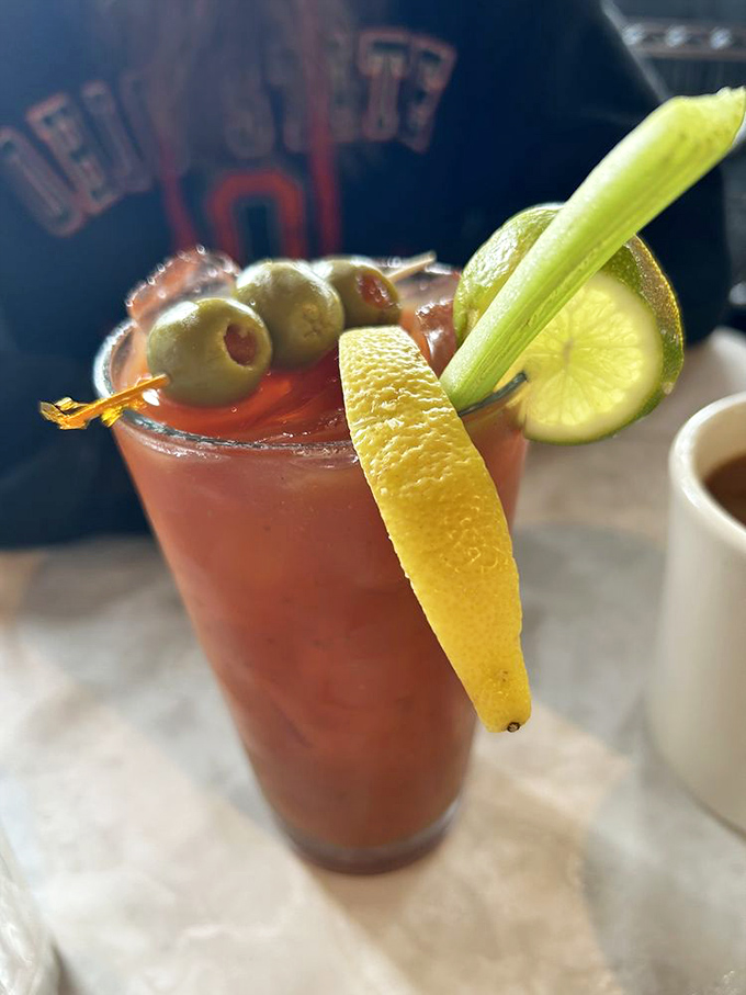 Their Bloody Mary comes dressed to impress with olives, citrus, and celery. It's practically a salad in a glass&mdash;that happens to contain vodka.