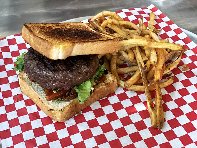 This burger on toast instead of a bun is the culinary equivalent of wearing sneakers with a suit&mdash;unexpectedly perfect and ready for business.