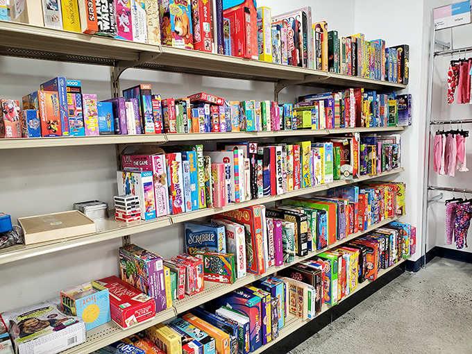 Board game heaven for rainy day enthusiasts&mdash;where family game nights get restocked and vintage Monopoly sets find new homes to bankrupt relatives.
