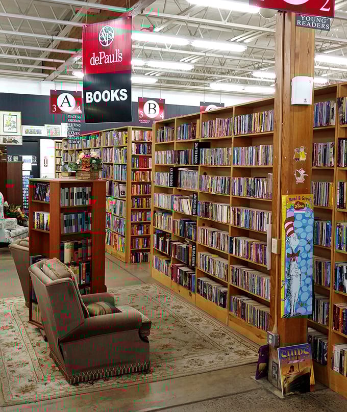 The book department rivals many dedicated bookstores. Comfortable seating invites you to sample a chapter before committing to your next literary adventure.