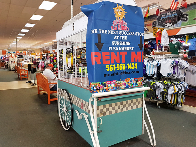 Entrepreneurial dreams start with a cart like this one, the flea market equivalent of a Silicon Valley garage startup.