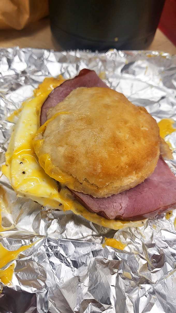 Breakfast sandwiches that make you question why you'd ever settle for a drive-thru morning meal. That biscuit deserves a standing ovation.