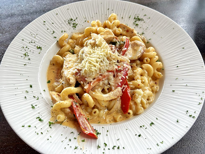 This isn't just pasta&mdash;it's a creamy, seafood-studded canvas where comfort food meets coastal cuisine in a bowl of pure happiness.