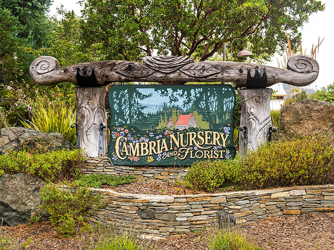 Cambria Nursery's storybook entrance promises garden treasures that might make you consider extending your vacation to see what blooms.