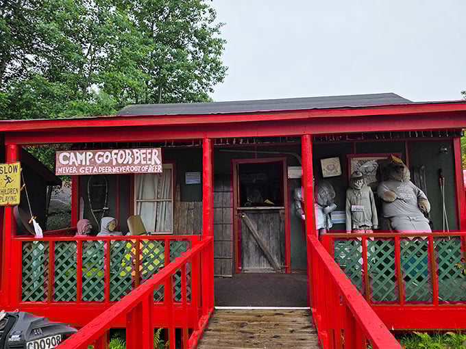 "Camp Go For Beer: Never Get a Deer on Empty." The UP's unofficial motto immortalized in cabin form.
