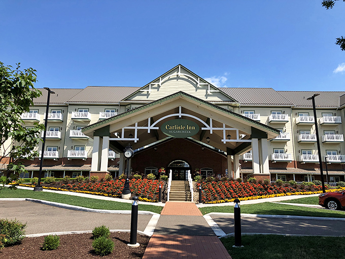 The Carlisle Inn welcomes weary travelers with manicured gardens and comfortable elegance. After a day of exploration, this peaceful haven promises sweet dreams.